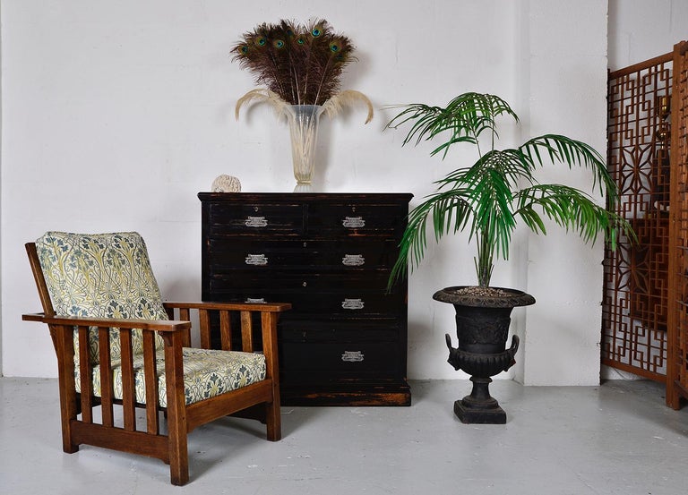 Antique Oak Morris Chair Recliner Gustav Stickley Mission Eastlake Arts ...