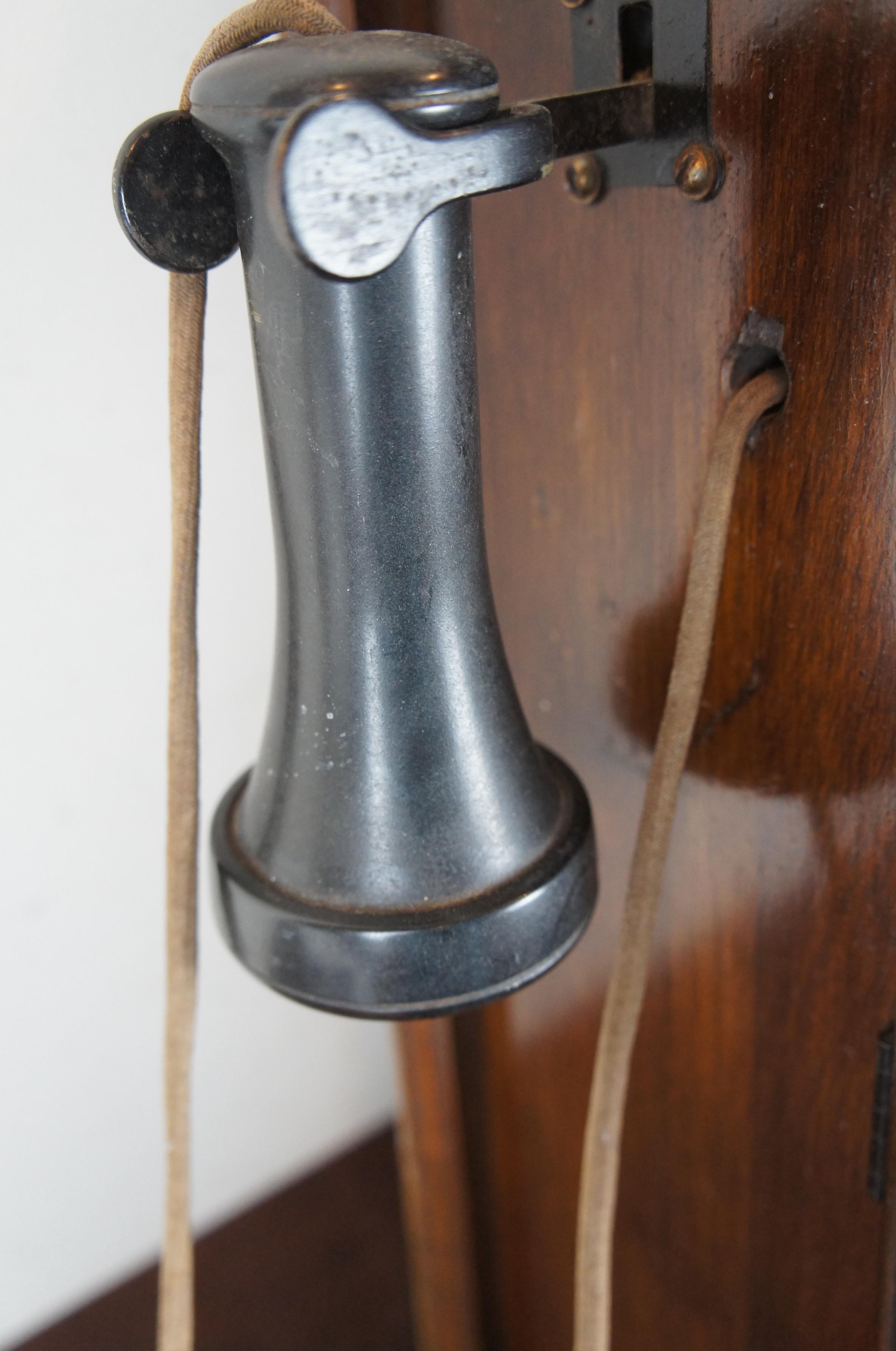 Antique Oak Northern Electric Telephone Company Hand Crank Phone ...