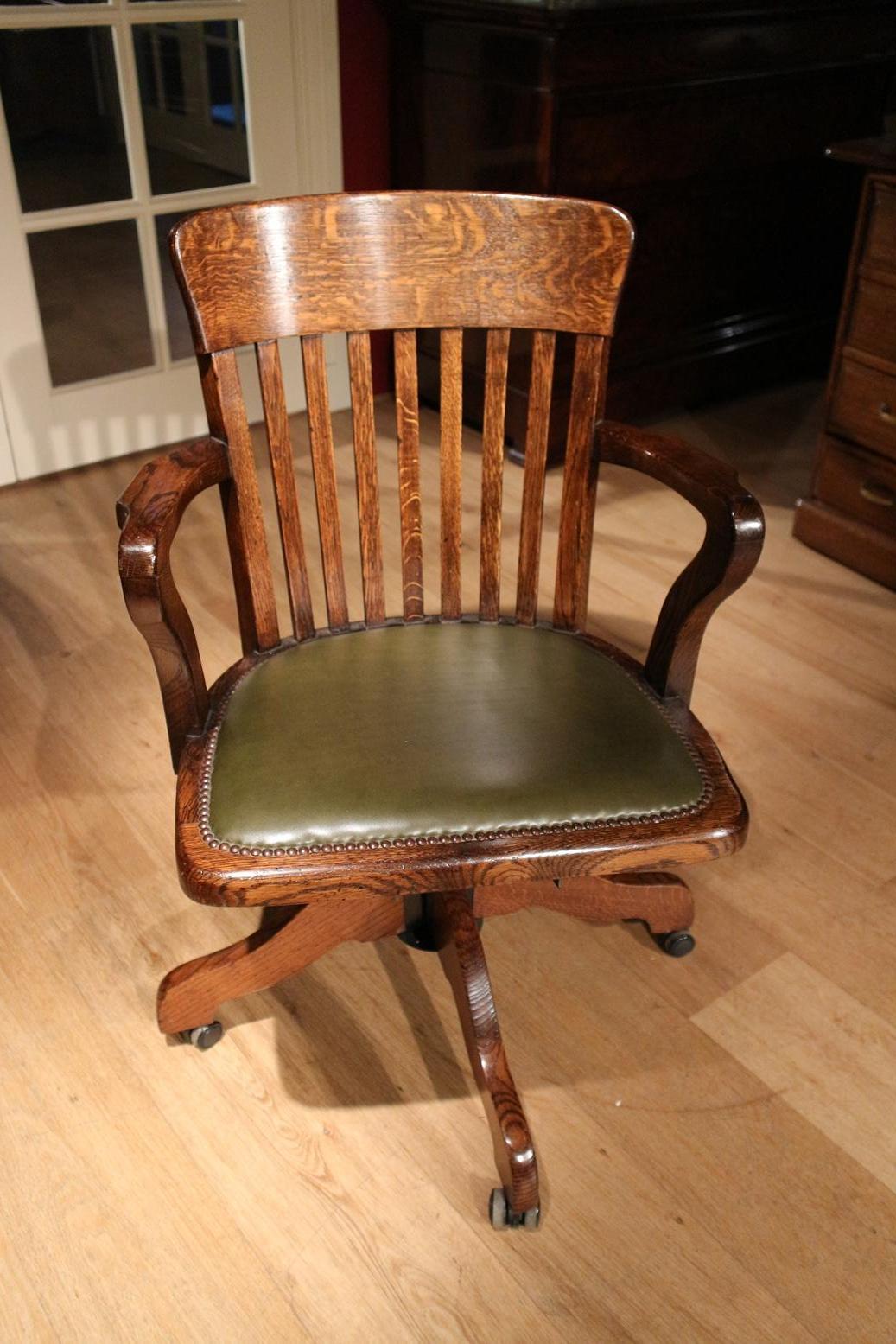 Antique oak office chair at 1stDibs