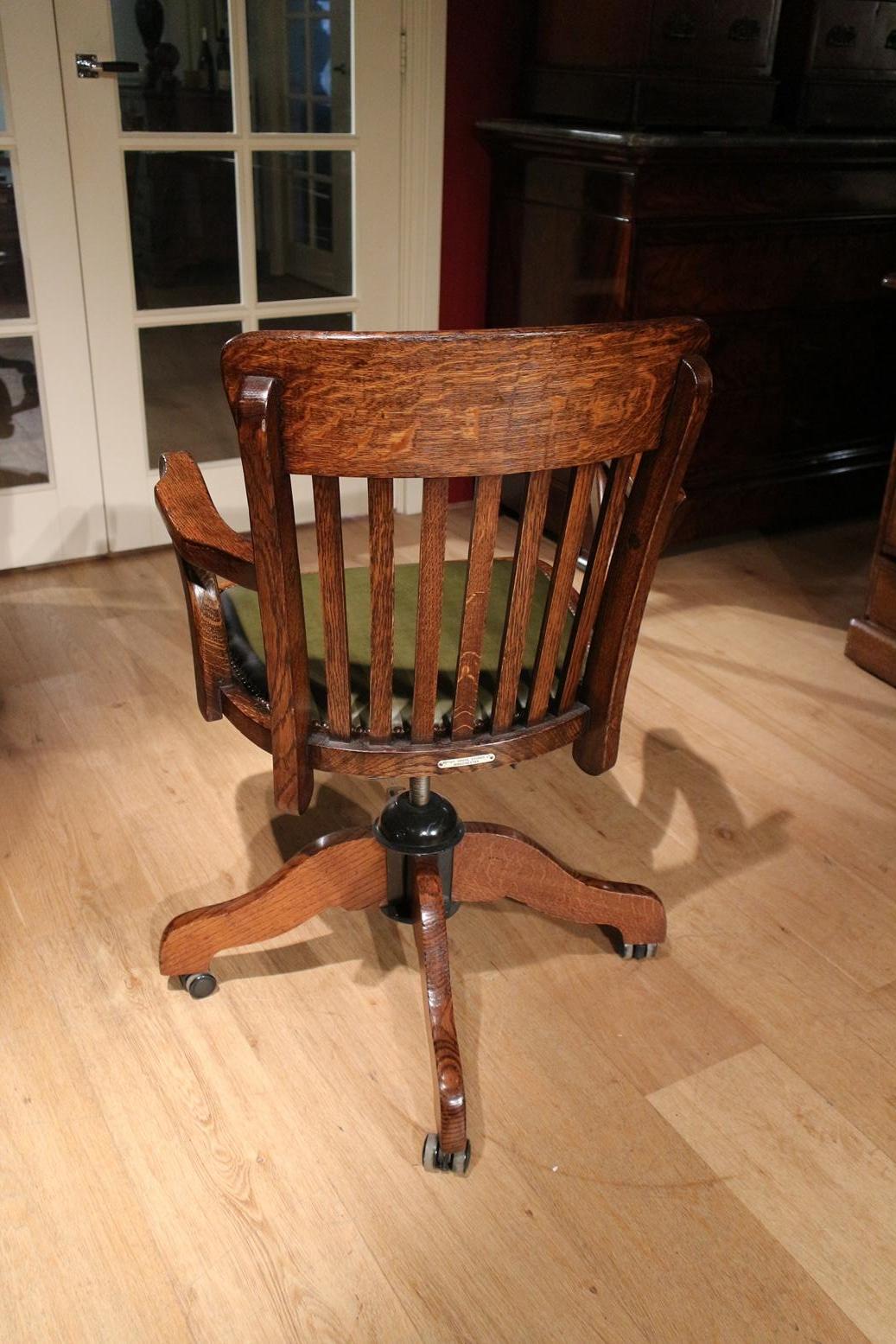Antique oak office chair at 1stDibs