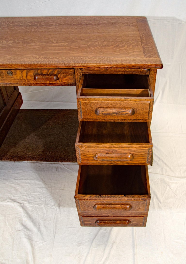 Antique Oak Pedestal Desk, Globe-Wernicke, London at 1stDibs