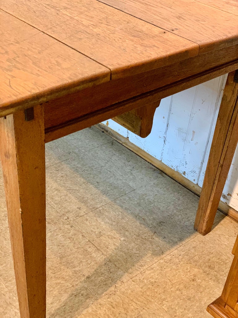 Antique Oak Plank Farmhouse Dining Table at 1stDibs