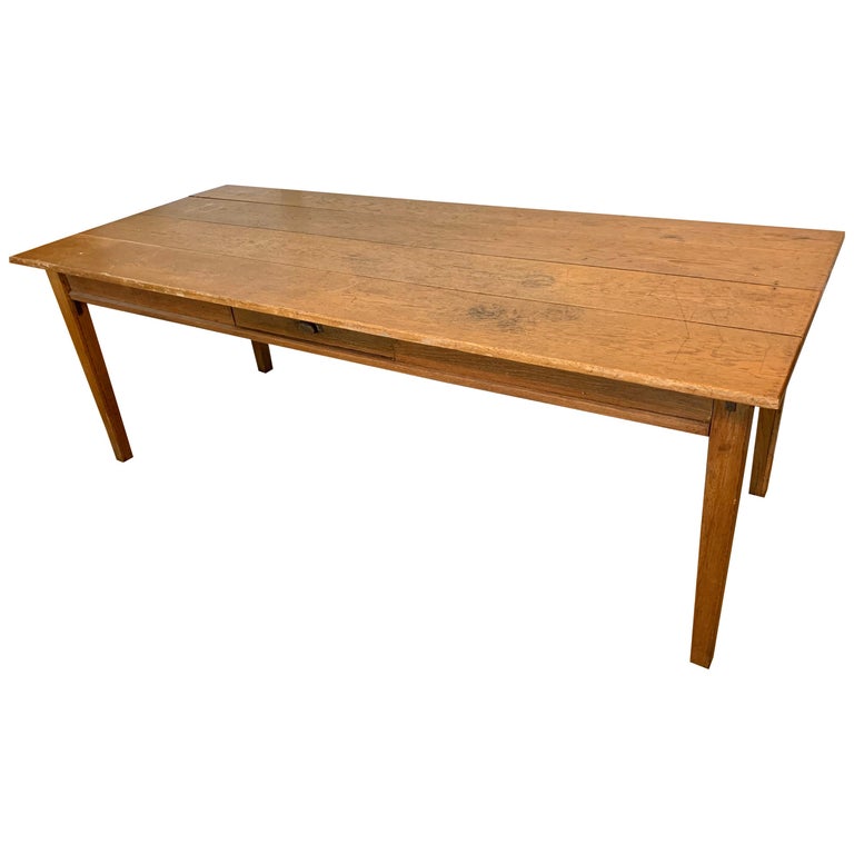 Antique Oak Plank Farmhouse Dining Table at 1stDibs