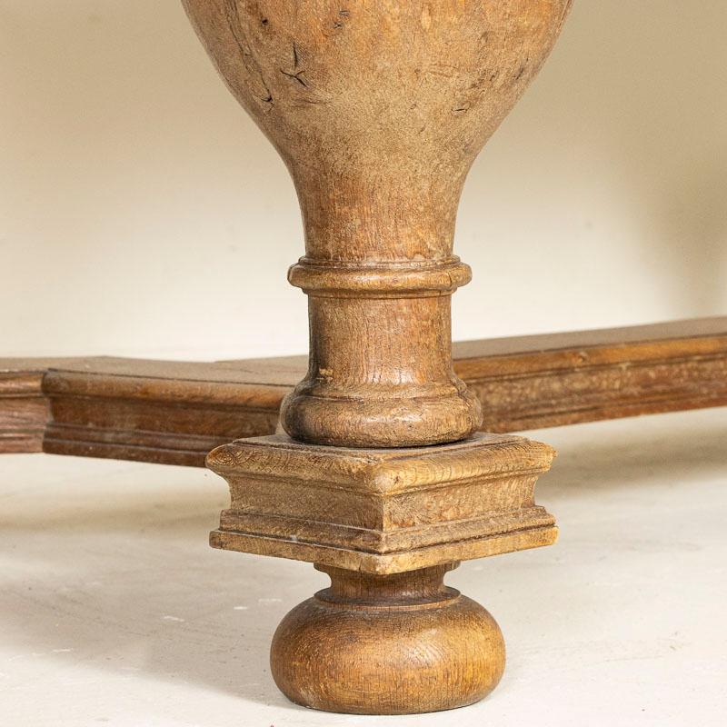 Antique Oak Refectory Library Dining Table with 2 Drawers in Skirt from ...