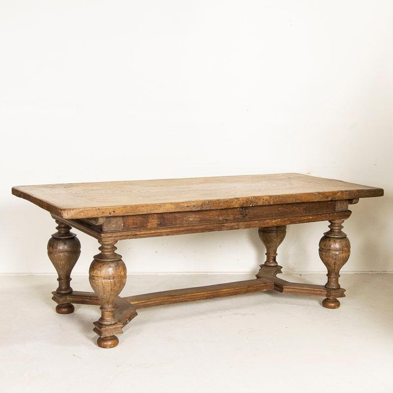 Antique Oak Refectory Library Dining Table with 2 Drawers in Skirt from ...