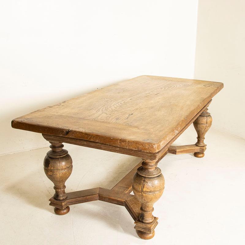 Antique Oak Refectory Library Dining Table with 2 Drawers in Skirt from ...