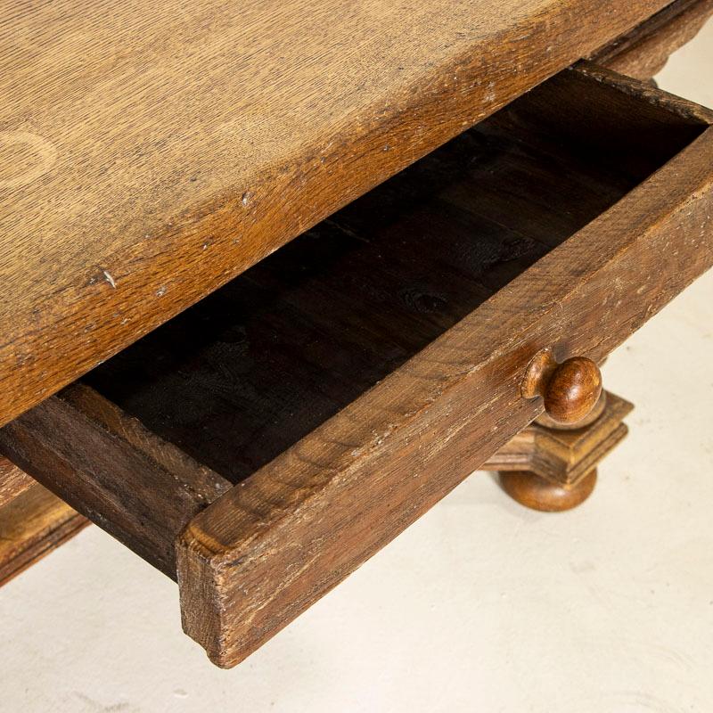 Antique Oak Refectory Library Dining Table with 2 Drawers in Skirt from ...
