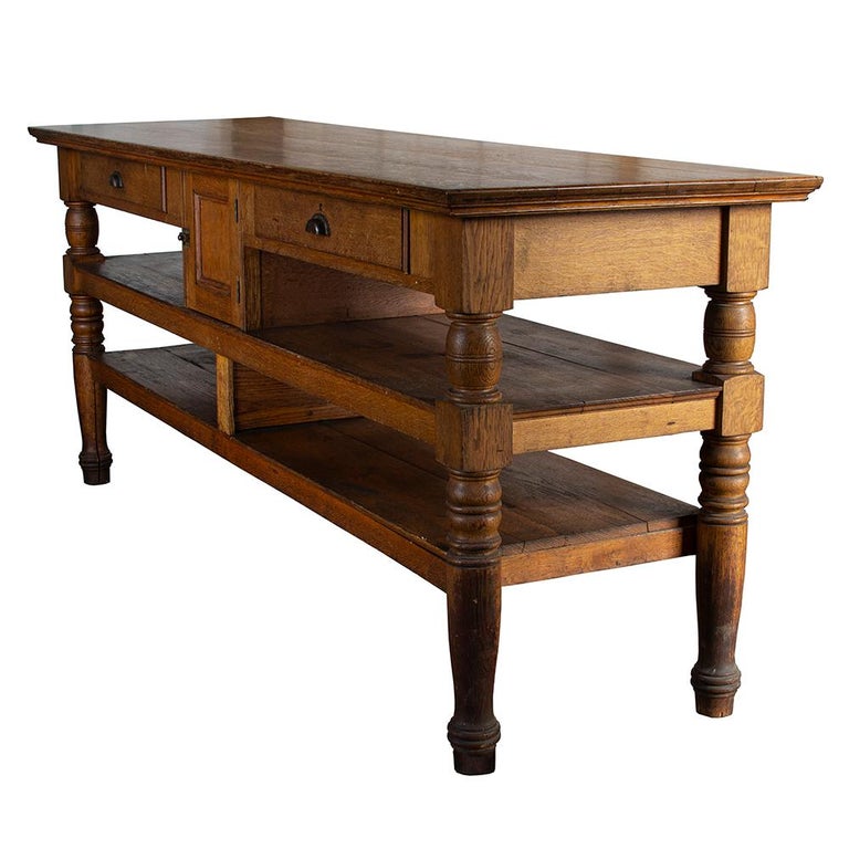Antique Oak Retail Display Counter at 1stDibs