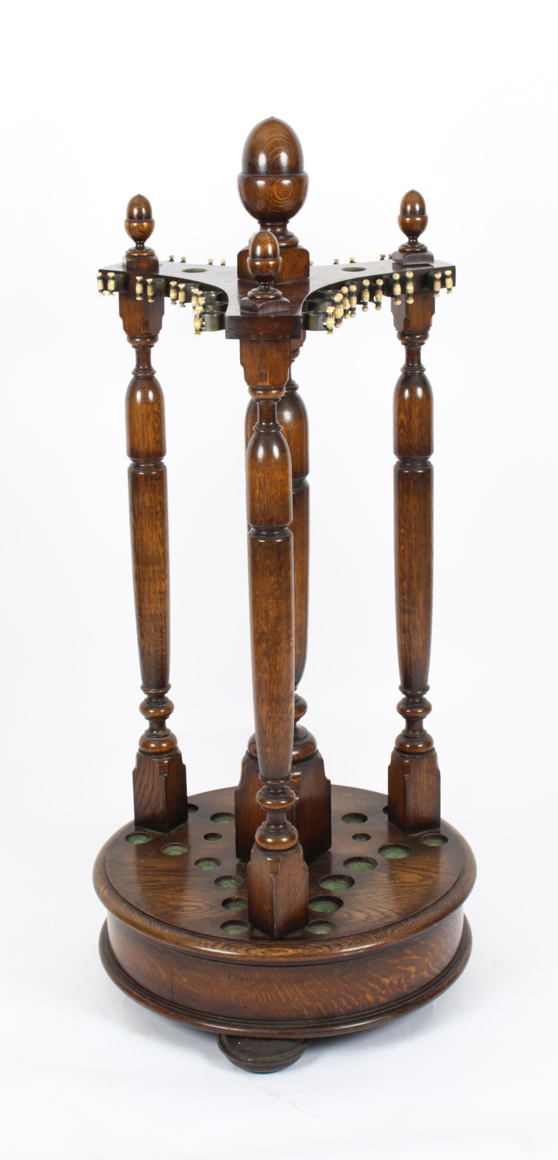 Antique Oak Snooker Scoreboard with Revolving Cue Stand 19th Century at ...