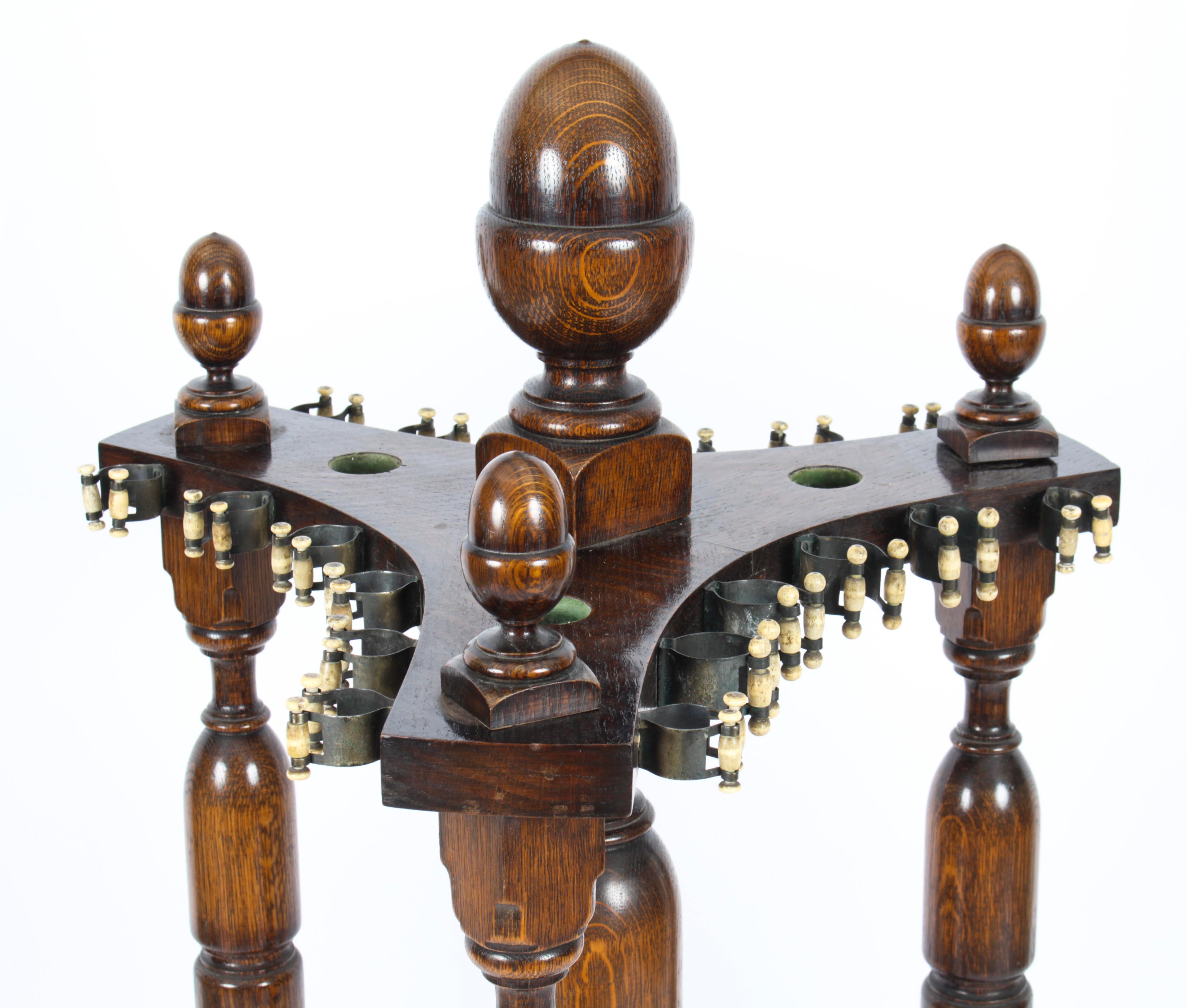 Antique Oak Snooker Scoreboard with Revolving Cue Stand 19th Century at ...