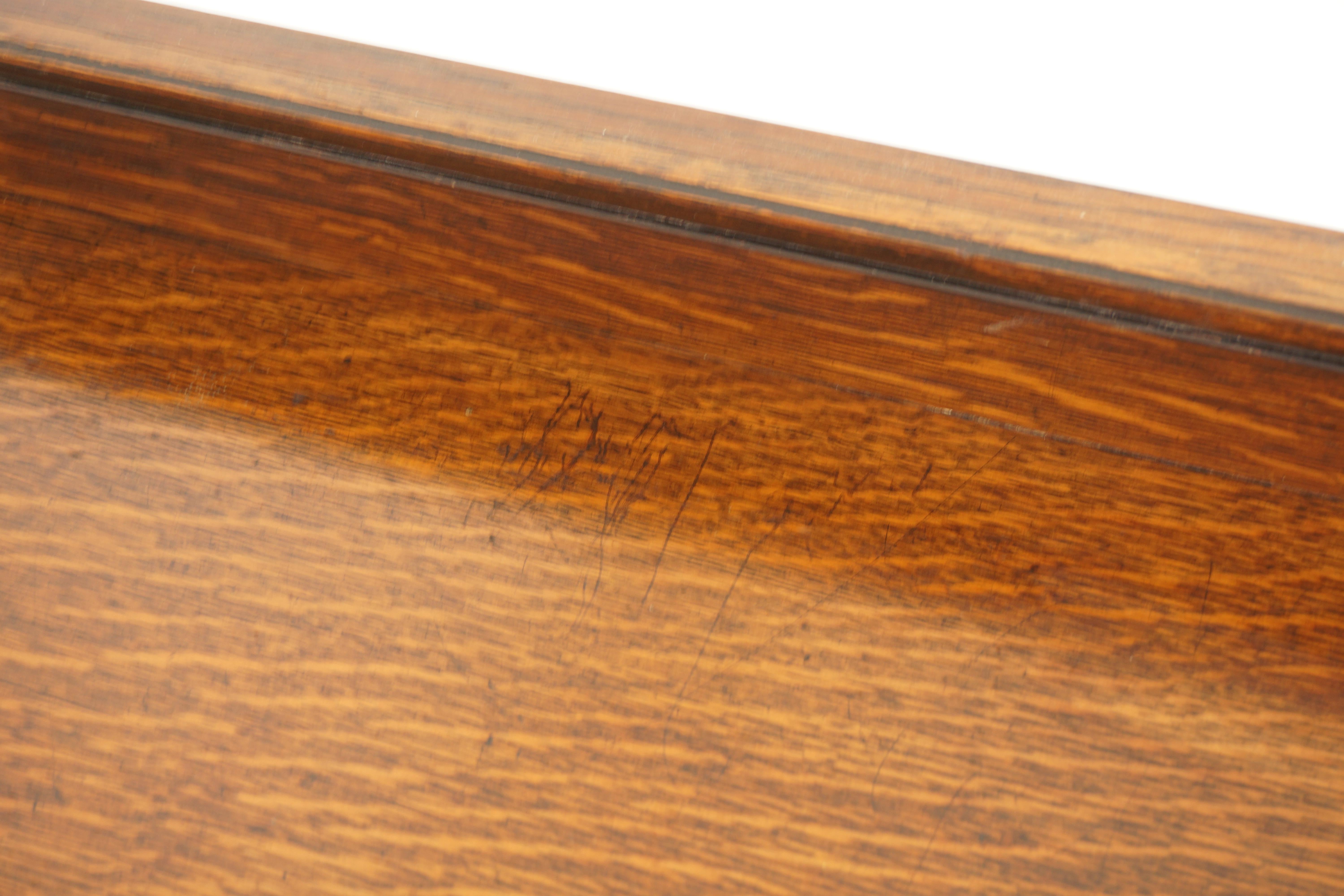 Antique Oak Table, Carved Tiger Oak Hall Table, Console, Scotland 1910 ...