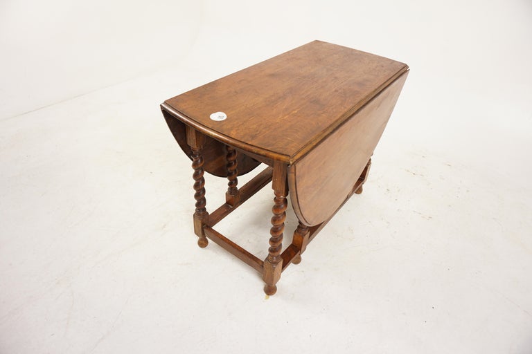 Antique Oak Table, Large Drop Leaf Dining Table, Scotland 1920, H1094 For Sale at 1stDibs