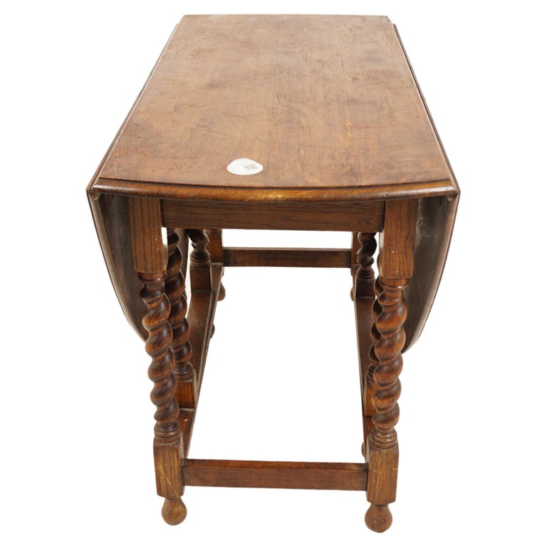 Antique Oak Table, Large Drop Leaf Dining Table, Scotland 1920, H1094 ...