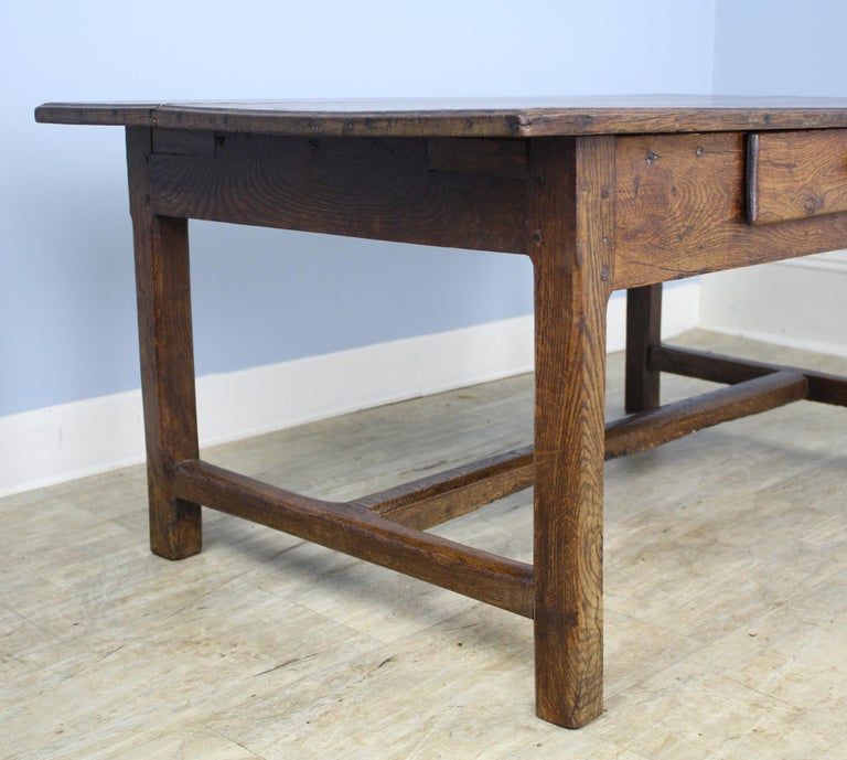 Antique Oak Trestle Based Coffee Table at 1stDibs