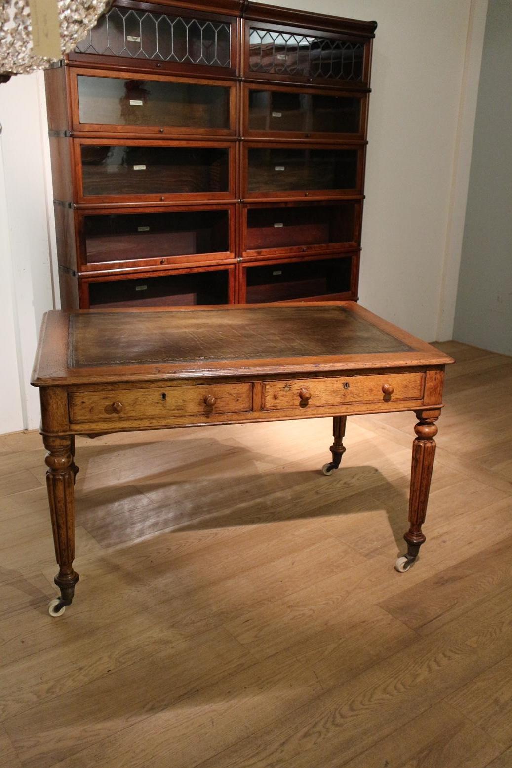 Antique Oak Victorian Writing Table at 1stDibs