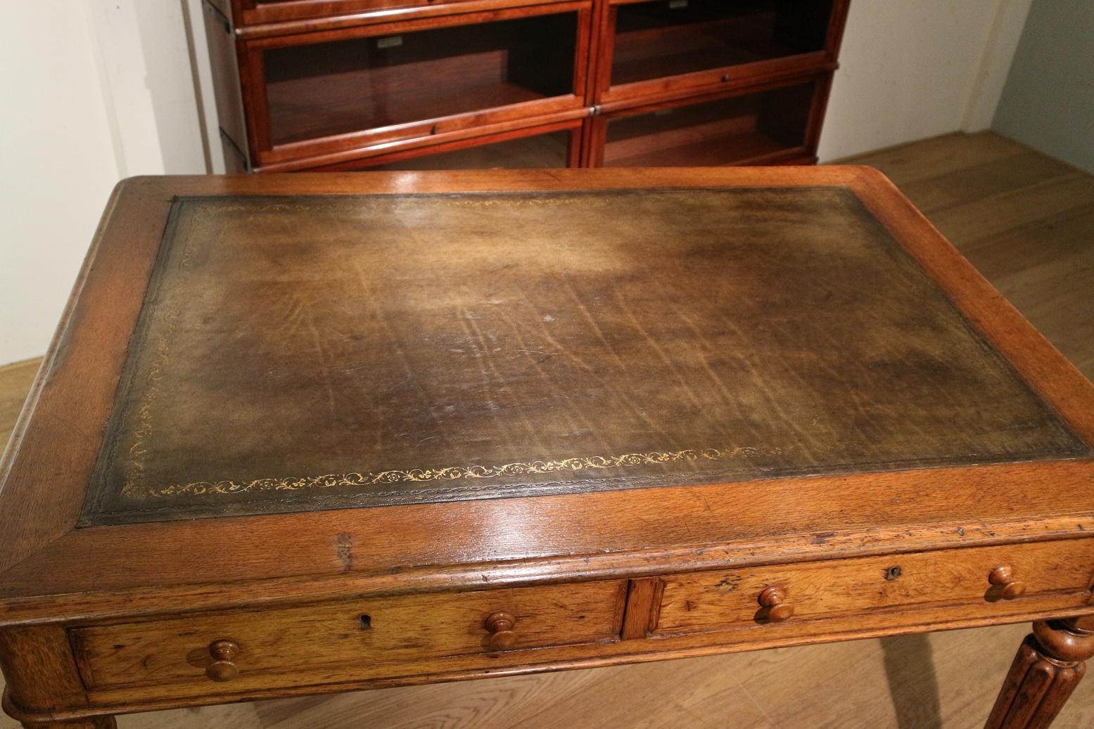 Antique Oak Victorian Writing Table at 1stDibs