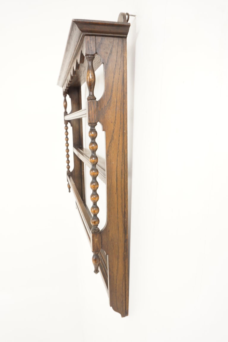 Antique Oak Wall Hanging Plate Rack Delft Rack, Scotland, 1910 at 1stDibs