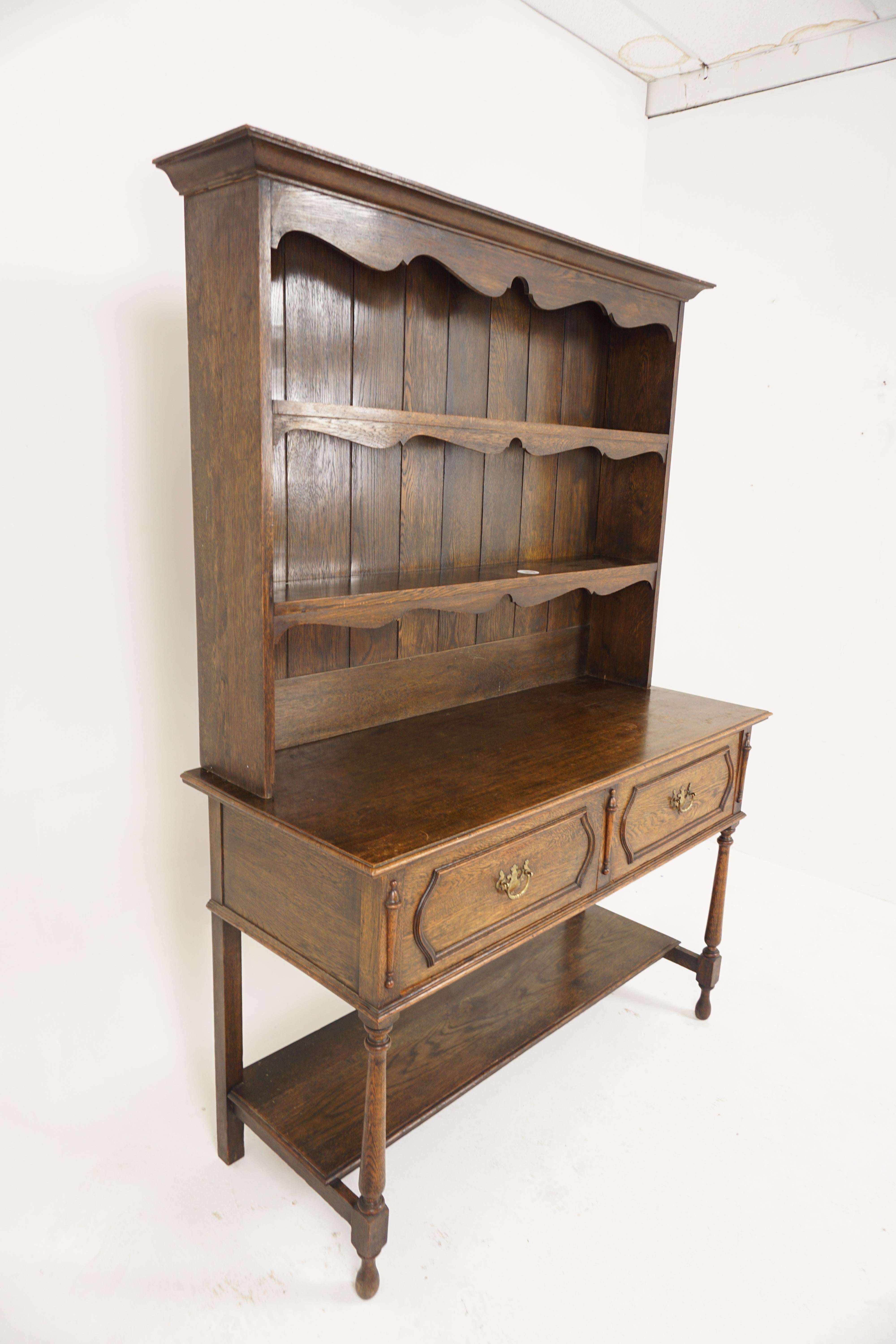 Antique Oak Welsh Dresser, Sideboard, Buffet and Hutch, Scotland 1910 ...