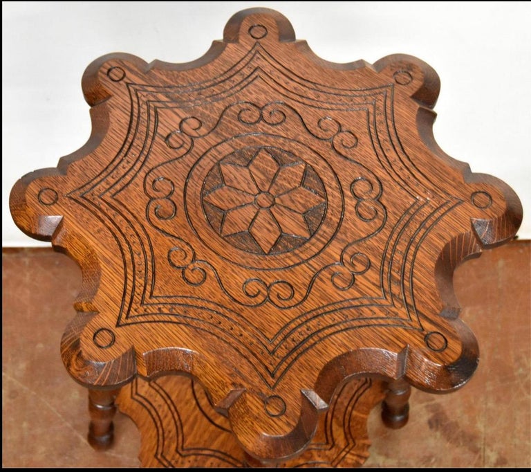 Antique Oak Western Star Side Table For Sale at 1stDibs