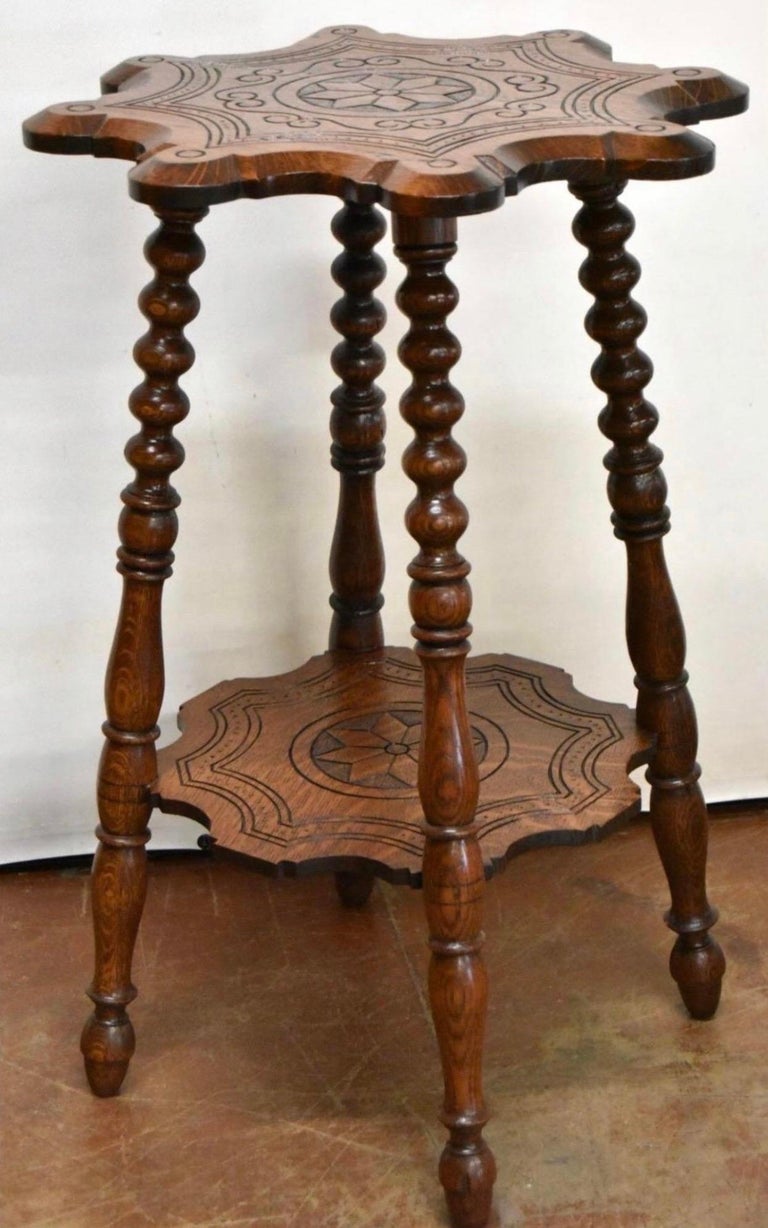 Antique Oak Western Star Side Table For Sale at 1stDibs
