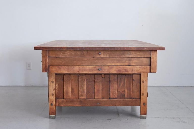 Antique Oak Work Table at 1stDibs