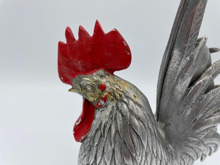 Antique Object Two Roosters with Iron, 1960s For Sale at 1stDibs