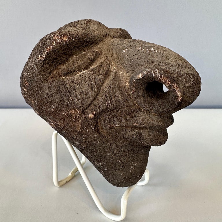 Antique Oceania Blackened Carved Coral Ancestor’s Head #830, 19th ...
