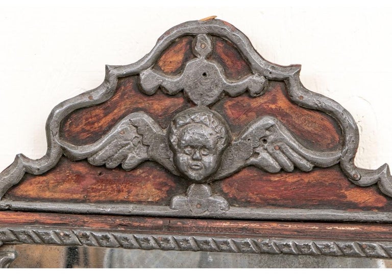 Antique Octagonal Mirror With Winged Angel Decoration For Sale at ...