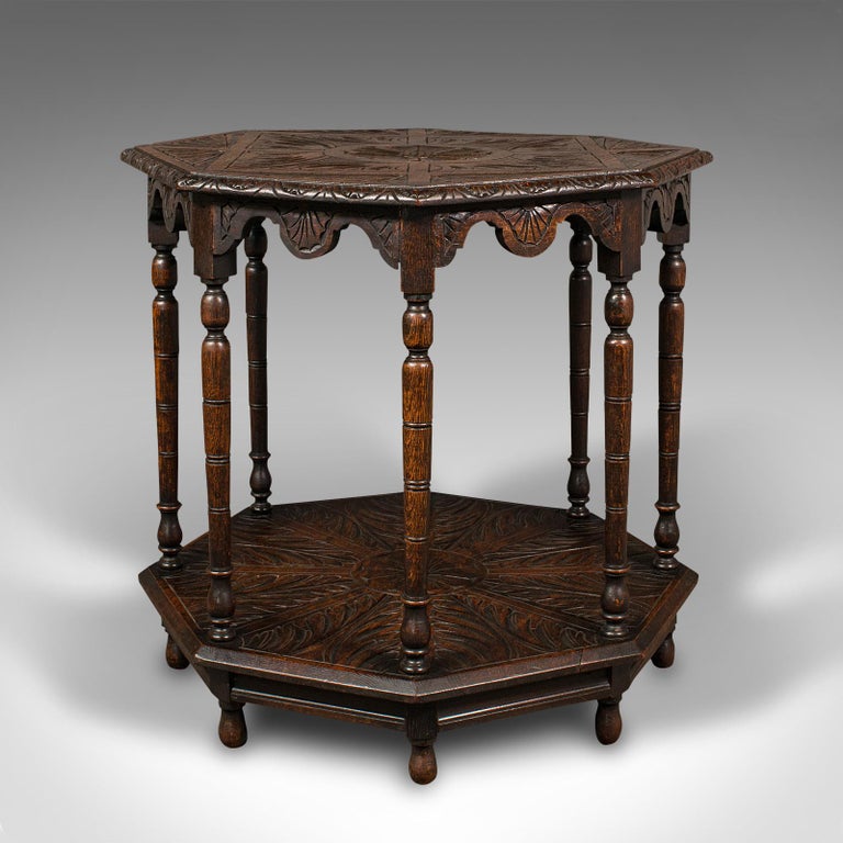 Antique Octagonal Table, Scottish, Oak, Occasional, Aesthetic Period ...