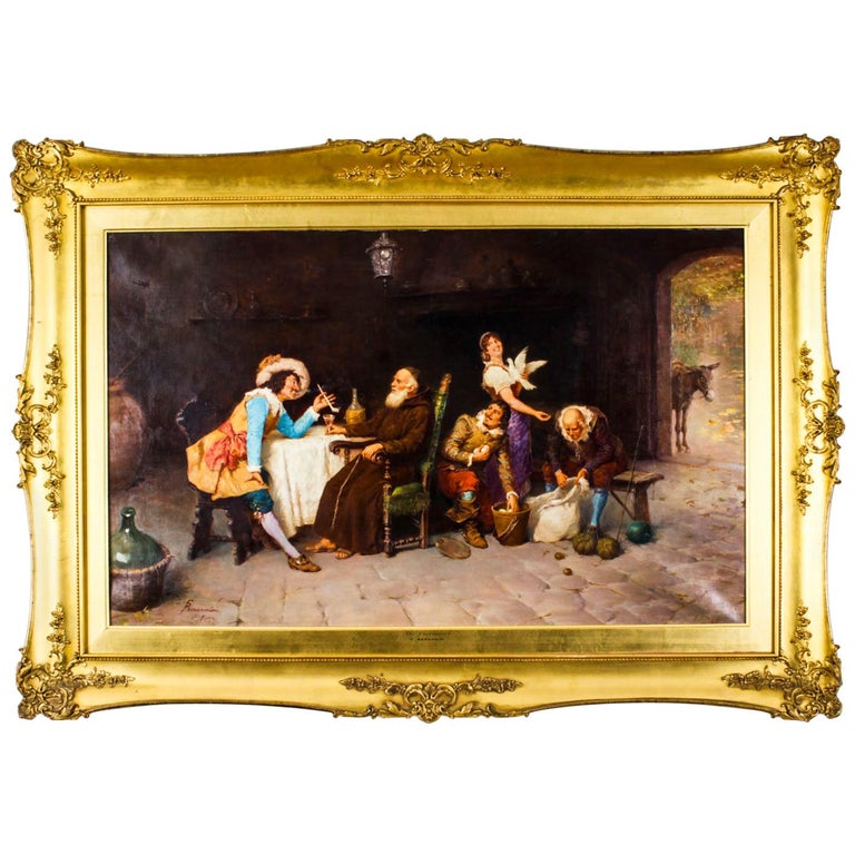 Antikes Gemälde in Öl auf Leinwand von Francesco Bergamini, datiert ...