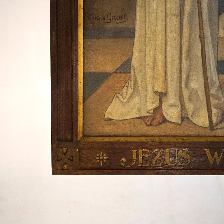 Antique Oil on Canvas Painting, Stations of Cross by Wynand Gezaedts ...