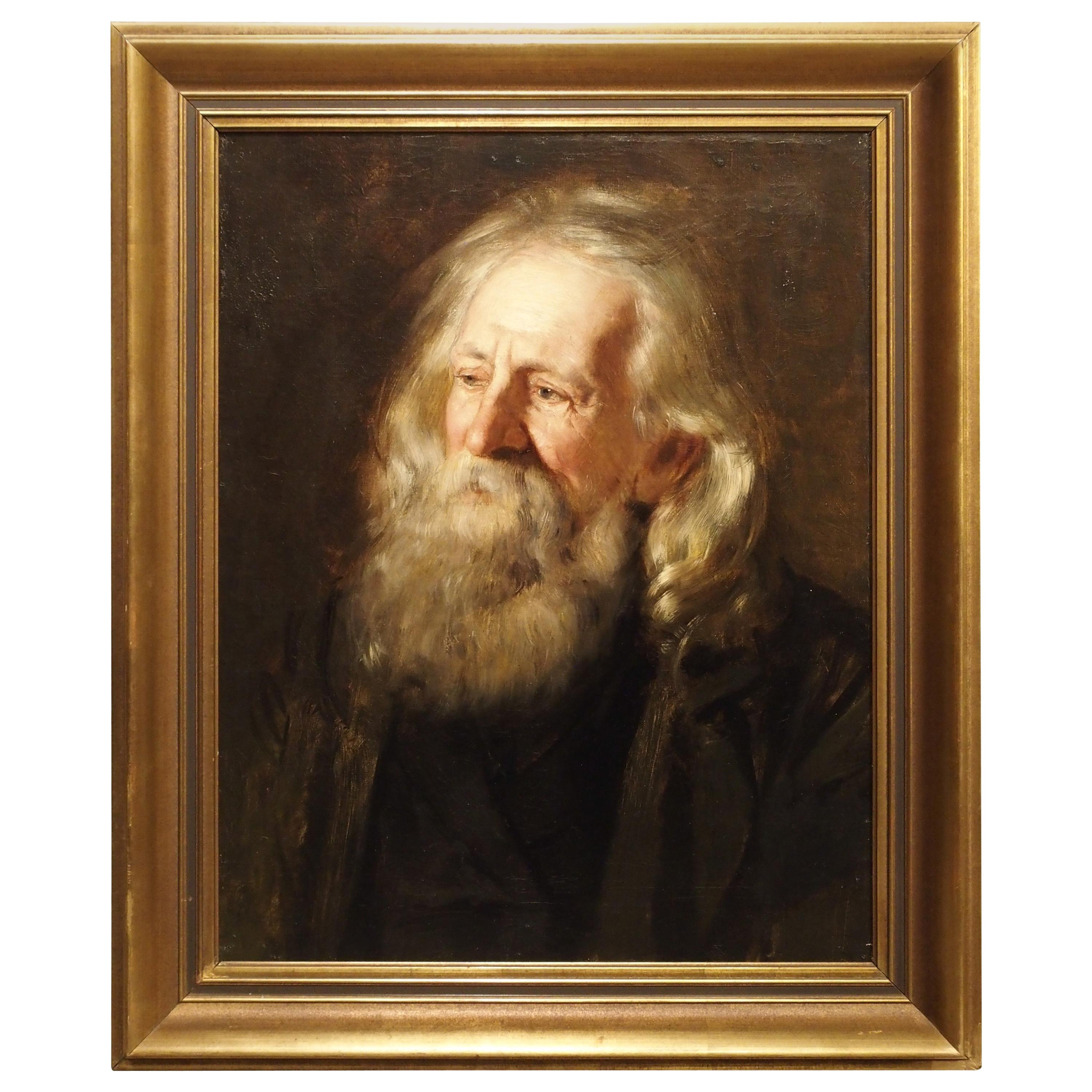 Antique Oil on Canvas Portrait by Johannes Kleinschmidt, 19th Century ...