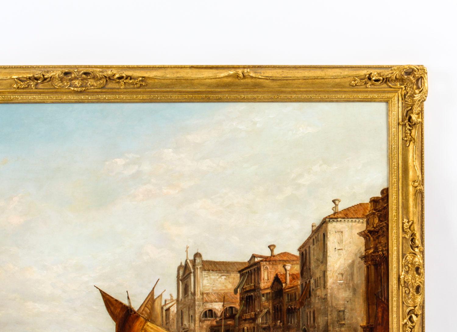 Antique Oil Painting Grand Canal Alfred Pollentine Dated 1877, 19th ...