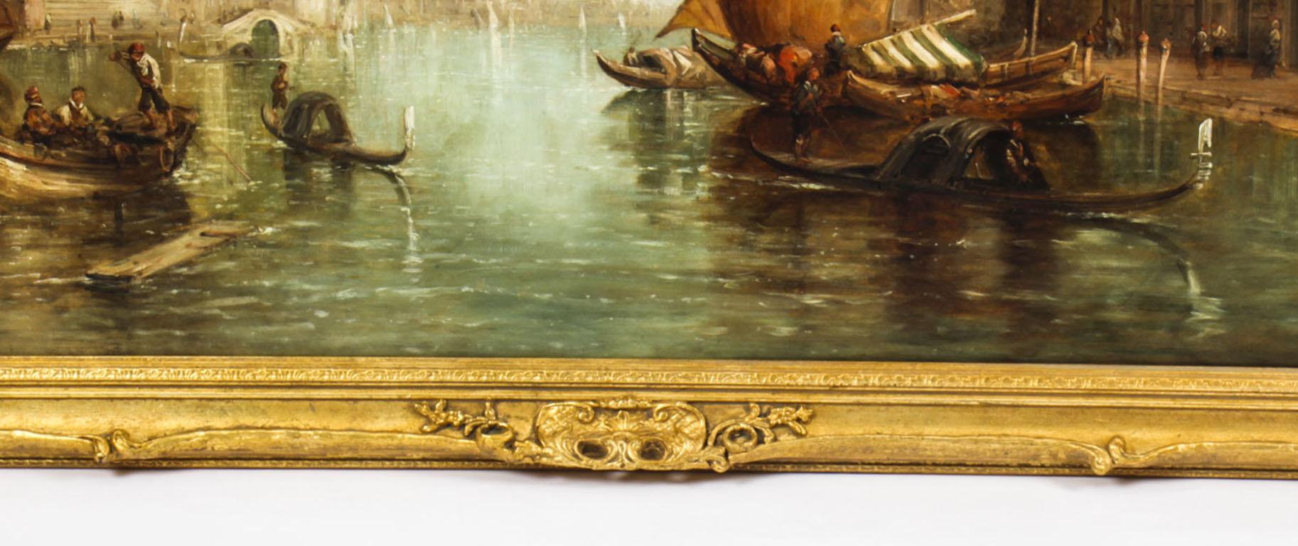Antique Oil Painting Grand Canal Alfred Pollentine Dated 1877, 19th ...