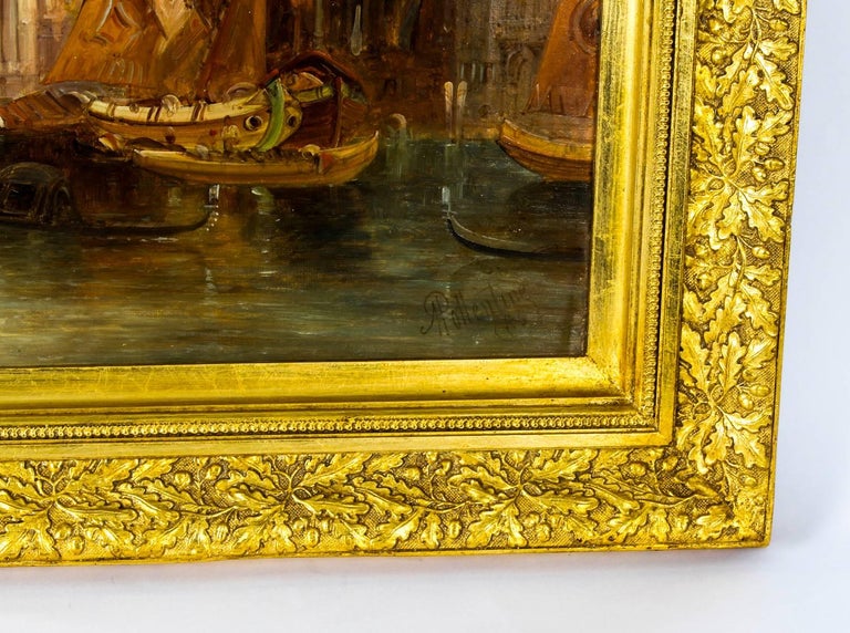Antique Oil Painting Grand Canal Venice Alfred Pollentine, 19th Century ...