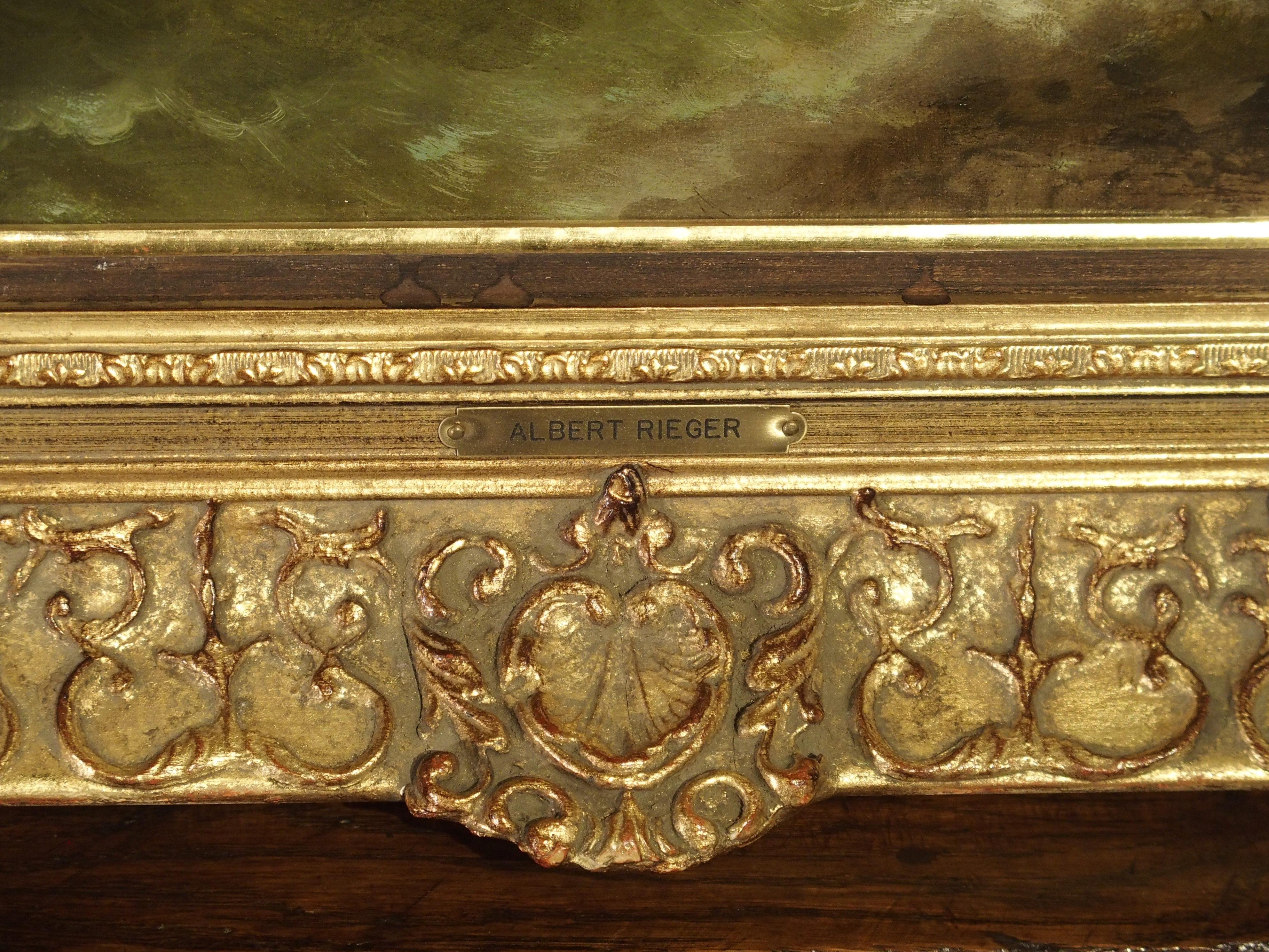 Antique Oil Painting of a Steam Ship in Rough Seas, Albert Rieger, 19th ...