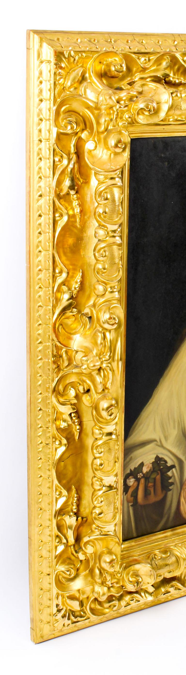 Oil Painting of Flora after Titian in Florentine Giltwood Frame, 19th ...