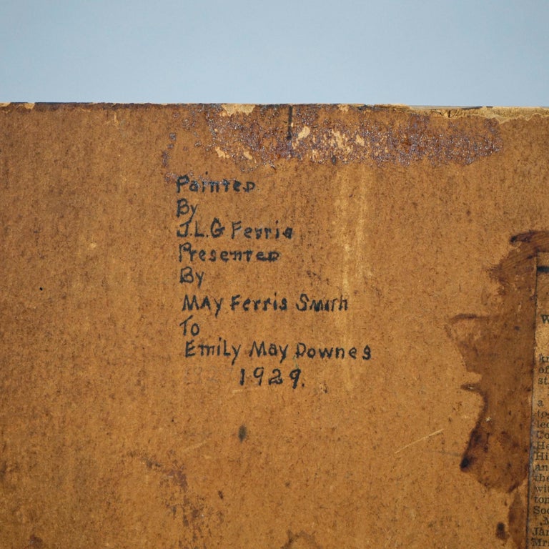 Antique Oil Painting of Historical Nautical Scene by Jean Ferris, Circa ...