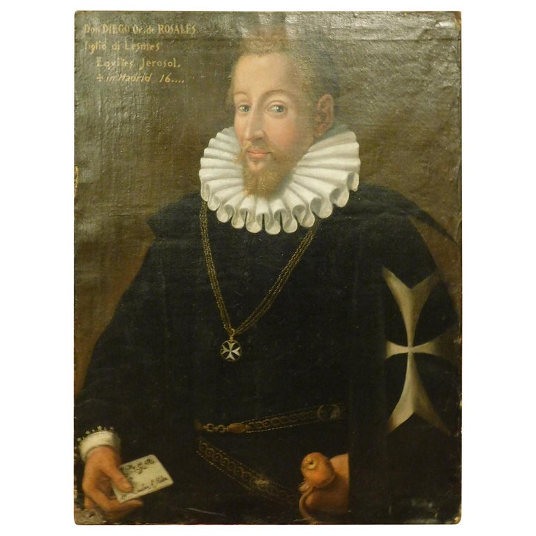 Antique Oil Painting on Canvas Depicting a Member of Cigalini Family ...