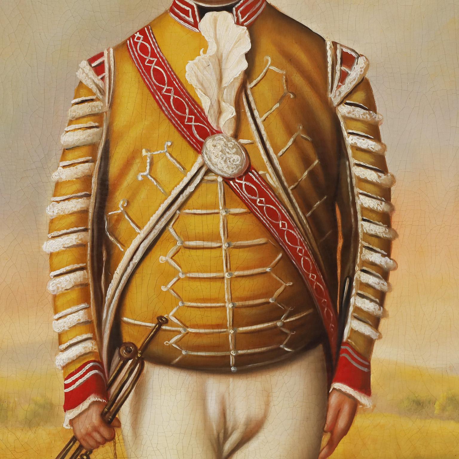 Antique Oil Painting on Canvas of a Soldier in Uniform For Sale at 1stDibs