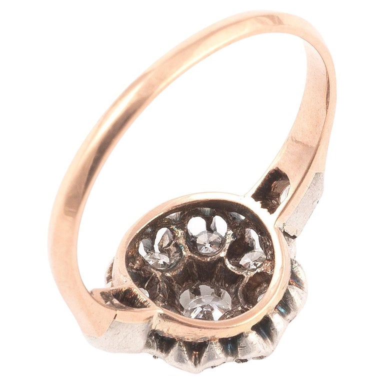 Antique Old Cut Diamond Cluster Ring For Sale at 1stDibs