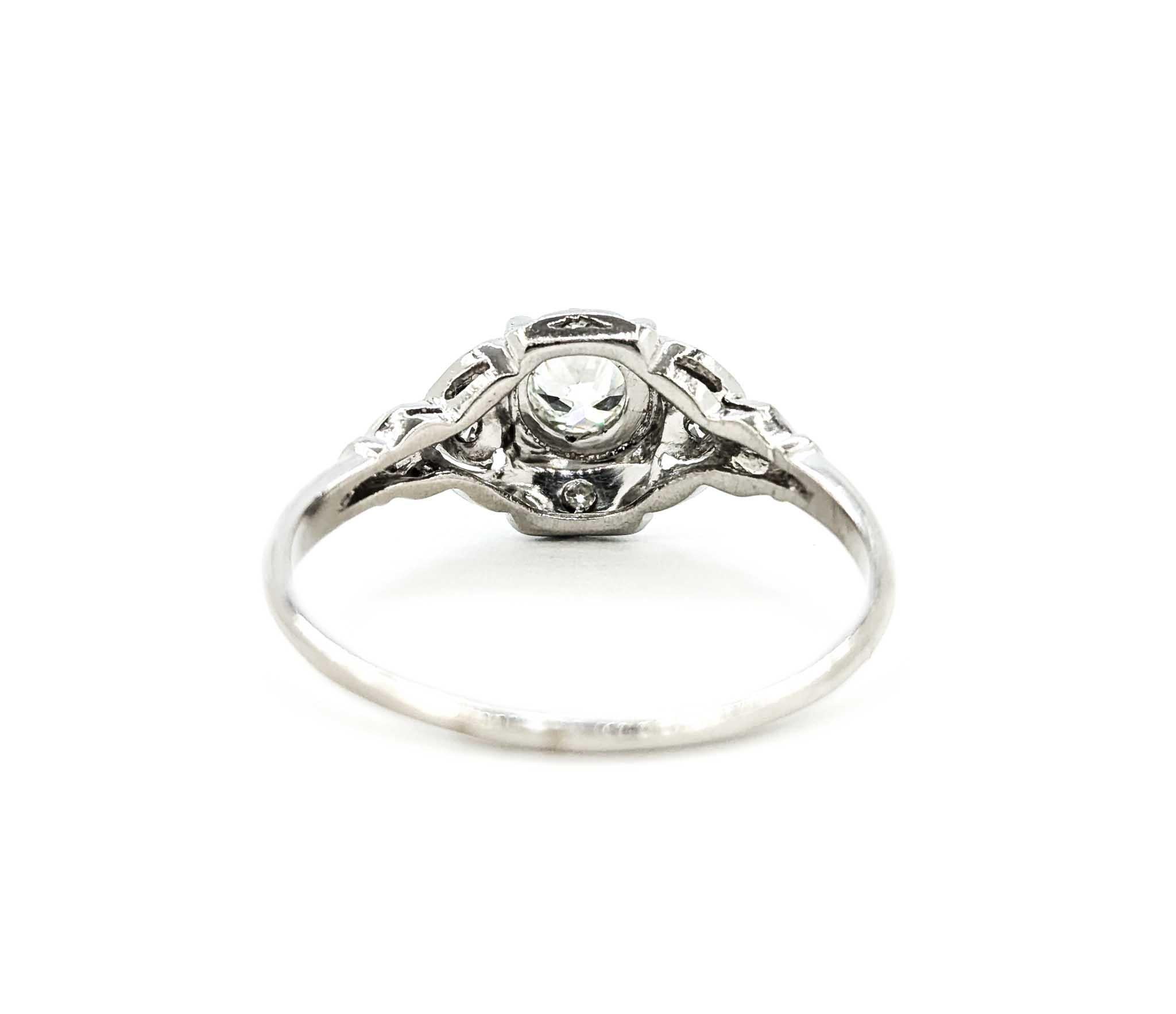 Antique Old European Cut Diamond Engagement Ring in Platinum For Sale ...