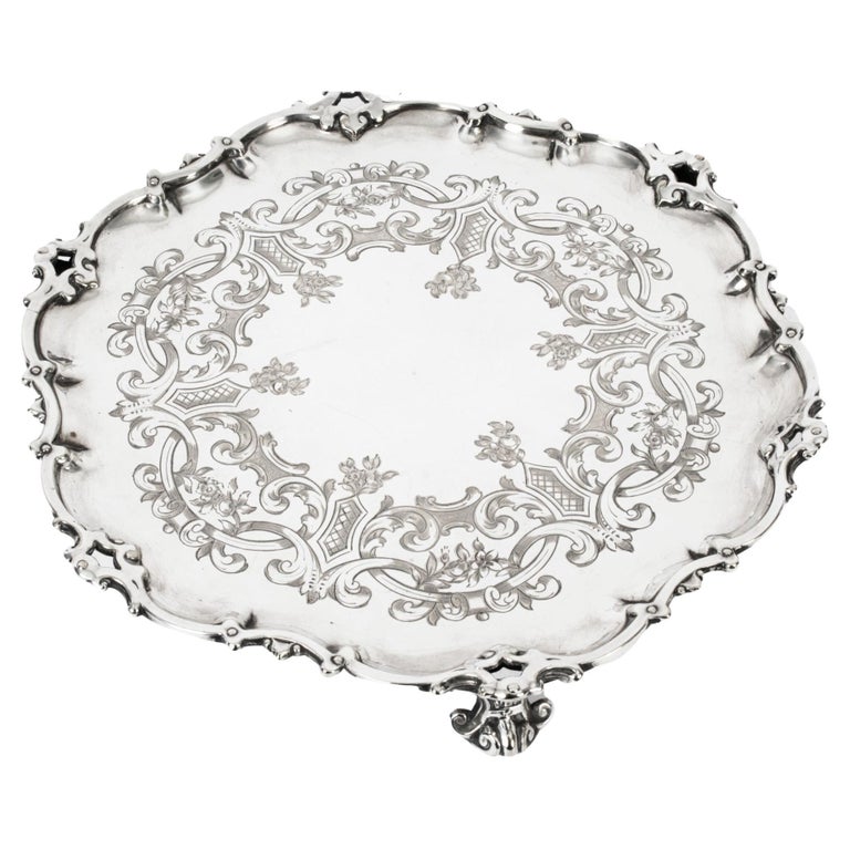 Antique Old Shefield Silver Plated Salver by Smith, Sisson and Co 19th ...