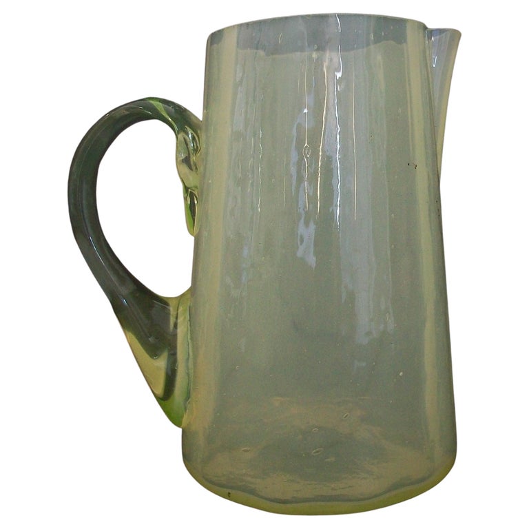 Antique Opalescent Vaseline Glass Cream Pitcher, Unsigned, U.S.A ...