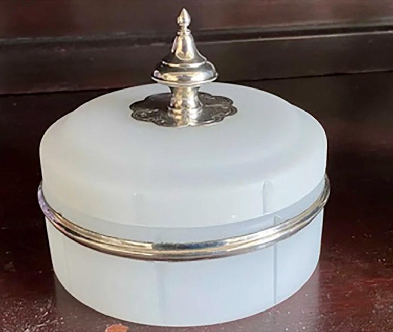 Antique Opaline Box With Hallmarked Silver For Sale at 1stDibs