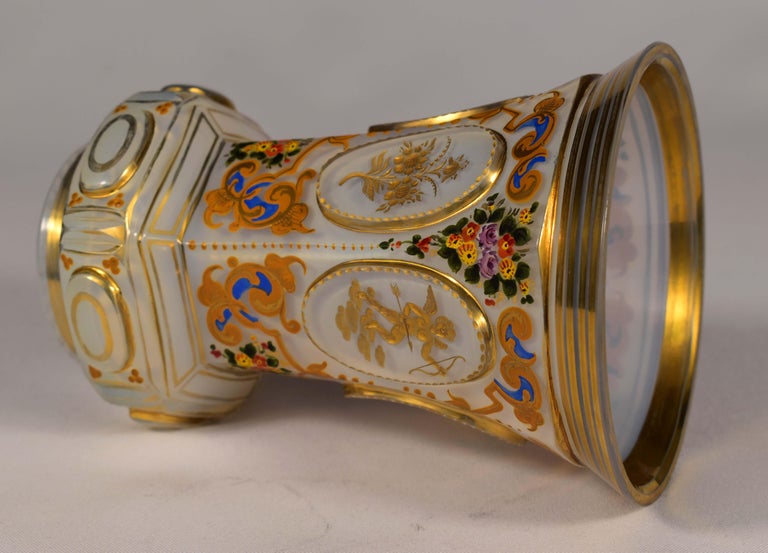 Antique Opaline Goblet with a Plate, Bohemian Glass 19th Century ...