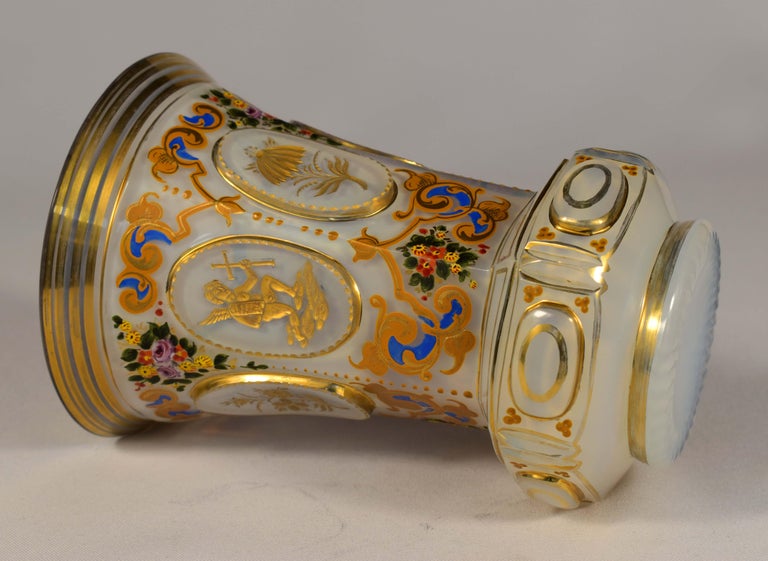 Antique Opaline Goblet with a Plate, Bohemian Glass 19th Century ...