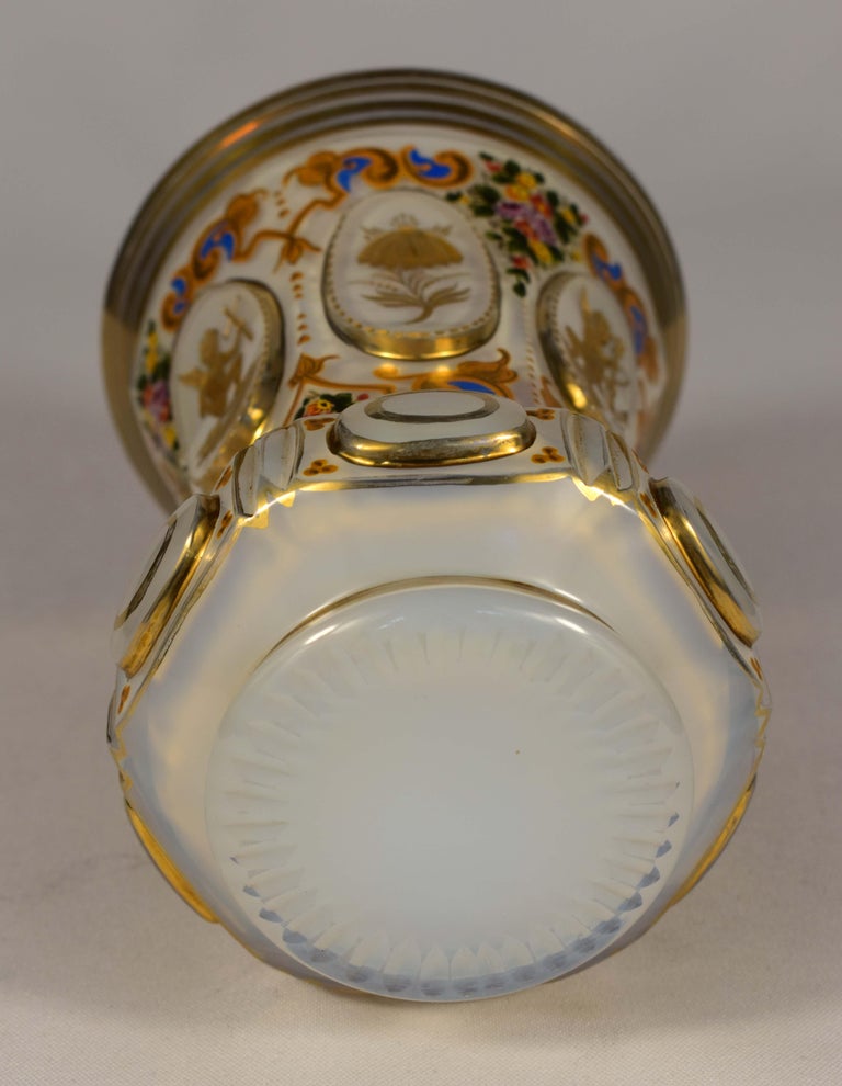 Antique Opaline Goblet with a Plate, Bohemian Glass 19th Century ...