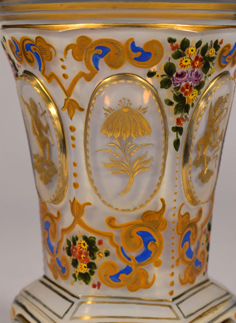 Antique Opaline Goblet with a Plate, Bohemian Glass 19th Century ...