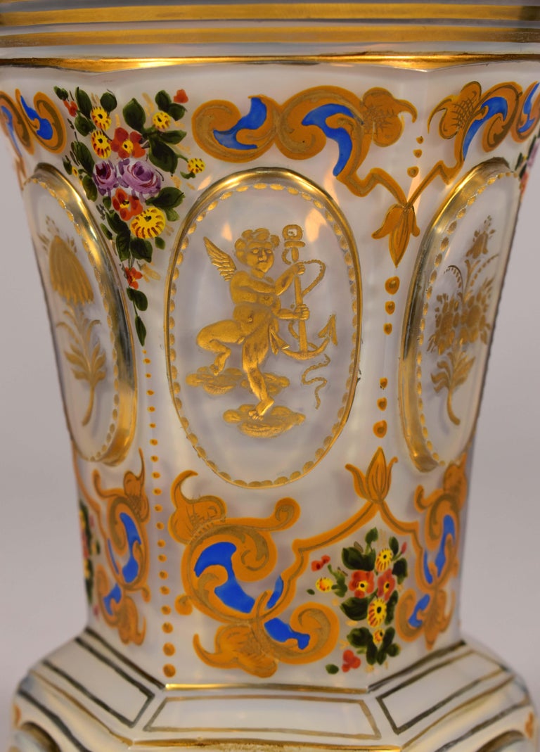 Antique Opaline Goblet with a Plate, Bohemian Glass 19th Century ...